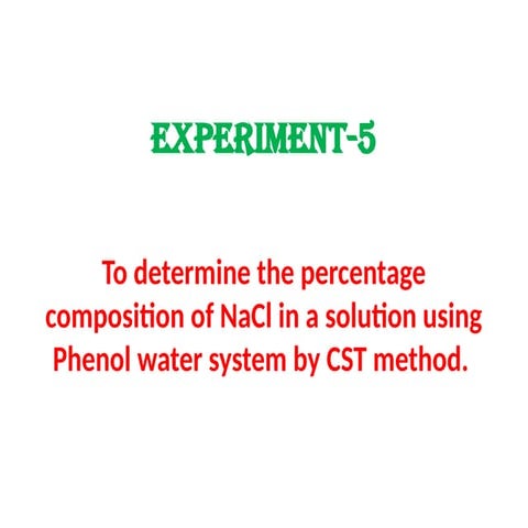 To determine the percentage composition of NaCl in a solution using ...