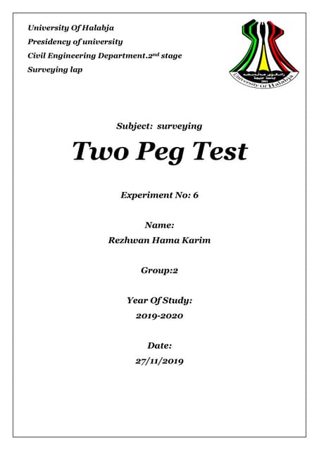 Two Peg Test | PDF Two Peg Test | PDF