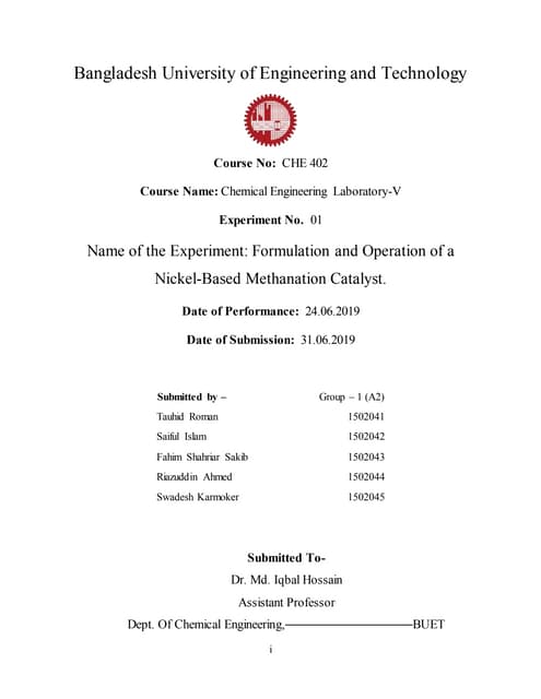 Catalysis Chemistry Project | PDF