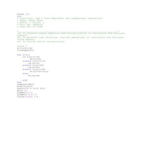 Time Dependent and Independent operations (signal and systems) | PDF