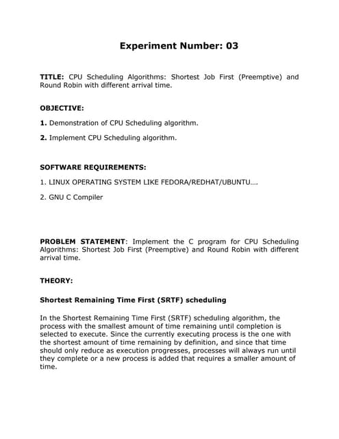Shortest Job First Scheduling Sjf Ppt