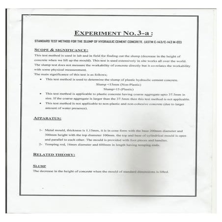 Exp#3 (a)- slump test | PDF