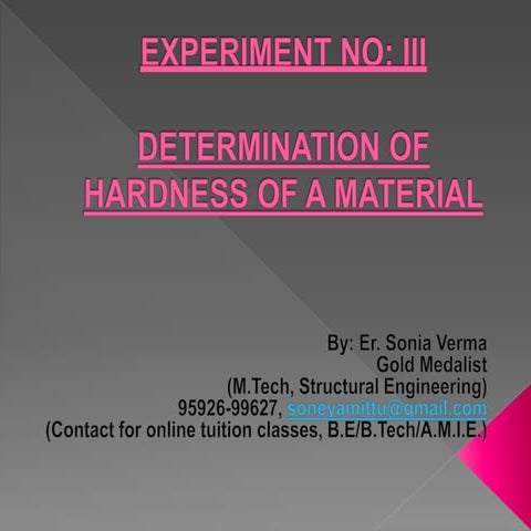 Determination of hardness of a material | PPT