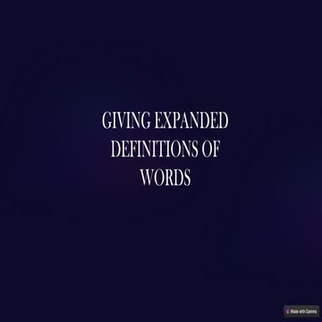 Expanded-Definitions of words.pOWERPOINT | PPT