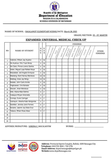 LIST OF PUPILS JUAN LUNA 2024-2025 B.docx | Education