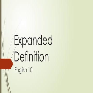 Expanded Definition English 10 ......... | PPTX