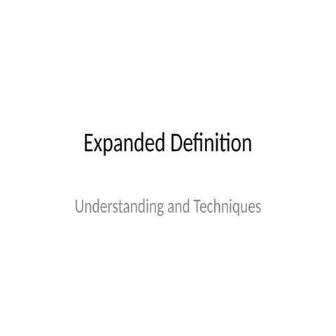 Expanded Definition for Research, English 10 | PPTX