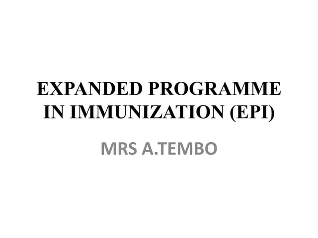 National Immunization Program Formerly Epi Pptx