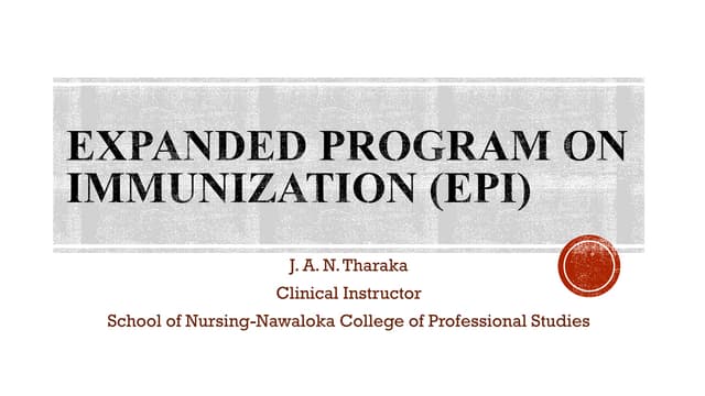 Expanded Program On Immunization Pptx