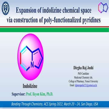 Expansion of indolizine chemical space -Dirgha.pptx
