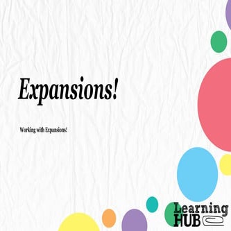 Expansions creation and management Tier 1 and 2 | PPT