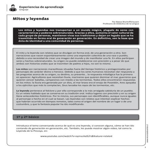 Exp apr leng_mitos_y_leyendas | PDF