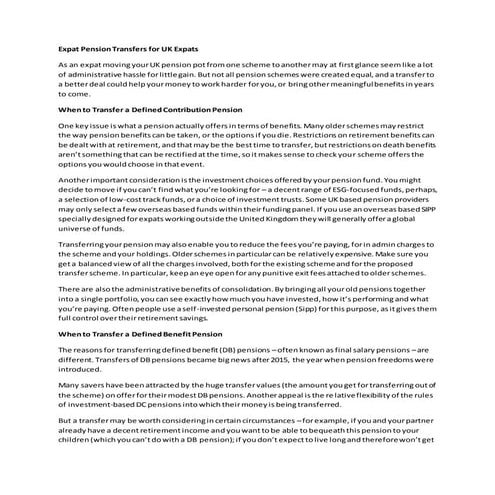 Expat Pension Transfers Should You Transfer Your UK Pension.docx
