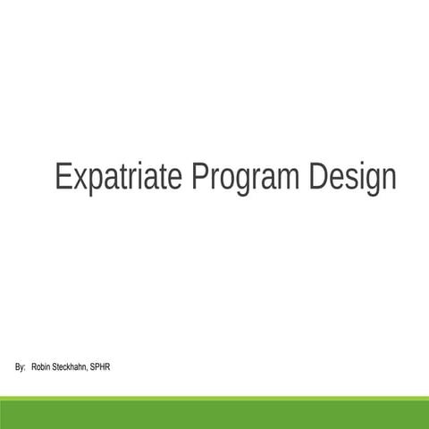 Expat Program Design | PPT