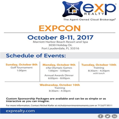 Exp Realty Annual Agent Conference, EXPCON, Sponsorship Opportunities | PDF