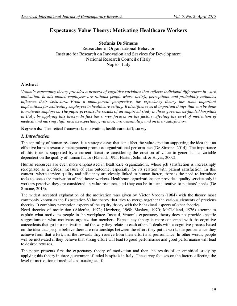 Expectancy theory article