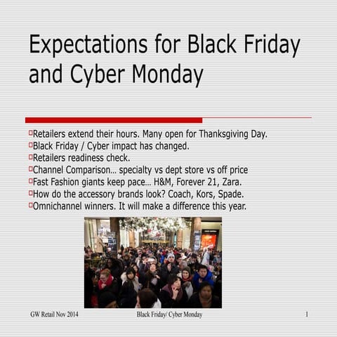 Expectations for Black Friday and Cyber Monday | PPT