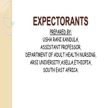 Expectorant Drugs | PPTX | Lung and Respiratory Health | Diseases and ...