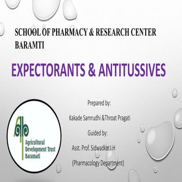 Expectorant and antitussives brief introduction | PPT