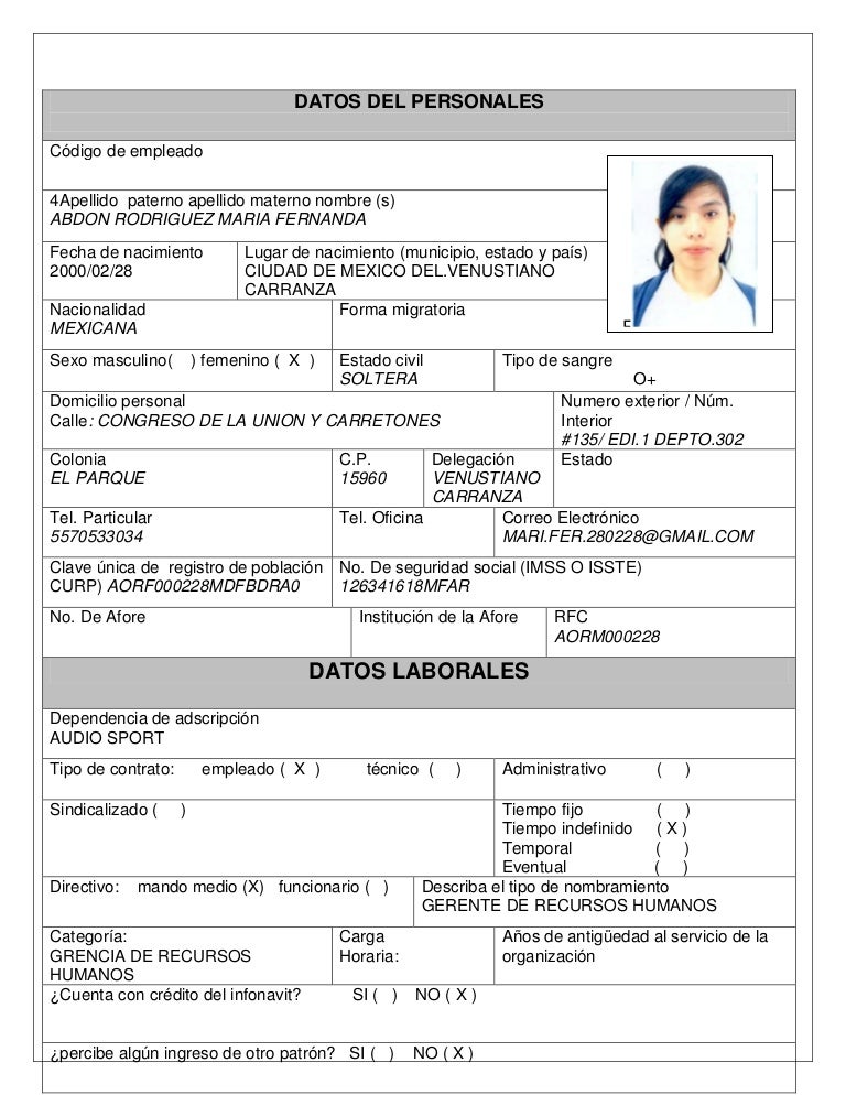Ejemplo De Un Expediente De Un Trabajador Compartir Ejemplos