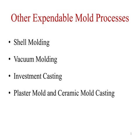 Expendable mould processes | PPT