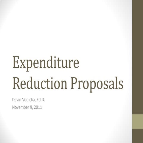 Expenditure Reduction Proposals | PPT