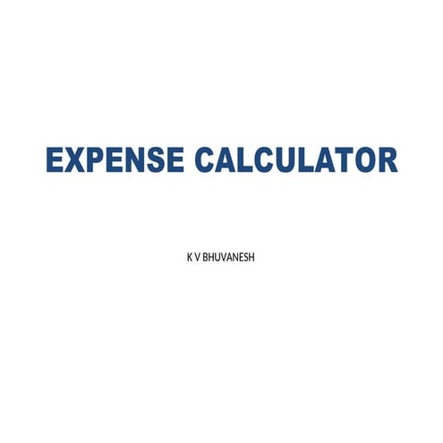 "Ultimate Expense Calculator for Budgeting and Financial Planning" | PPT