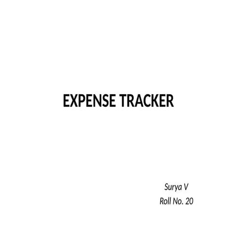 Daily Expense Tracker | PPTX