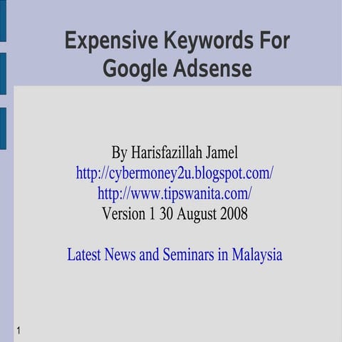 Expensive Keywords For Google Adsense By Tipswanita.com