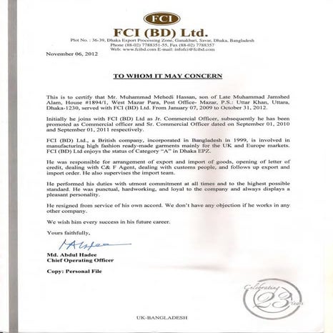 Experience certificates | PDF