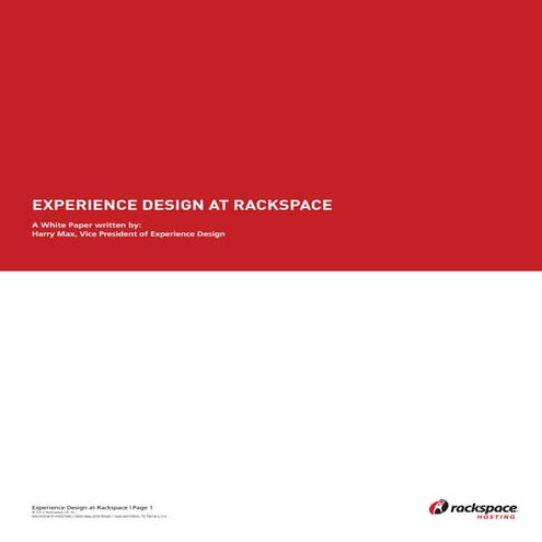 Experience Design at Rackspace | PDF