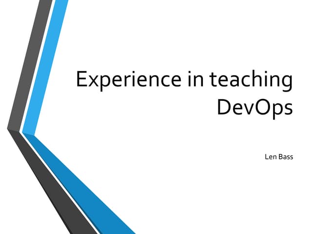 Experience In Teaching Devops Ppt