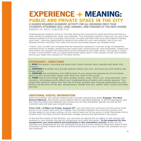 Experience+Meaning guide | PDF
