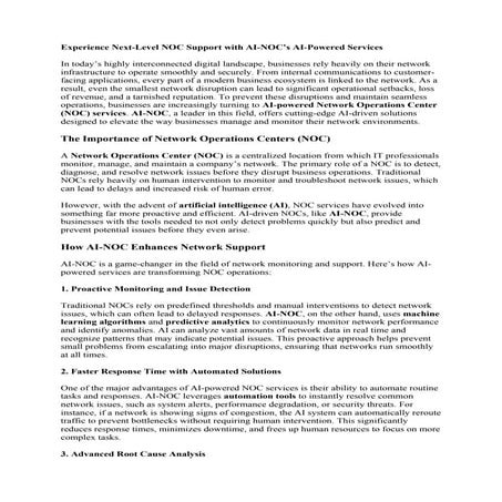 AI-NOC The Future of Intelligent NOC Services | DOCX