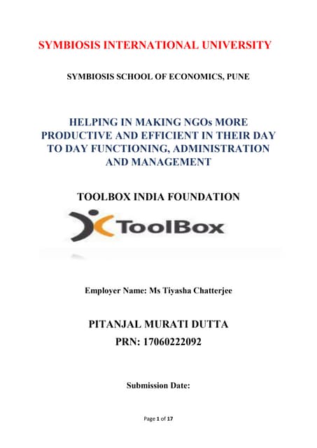 PROJECT REPORT ON NGOS (GOONJ & SAVE THE CHILDREN) | PDF