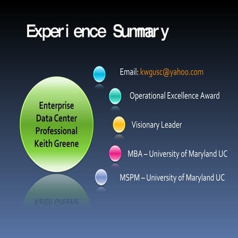Experience Summary | PPT