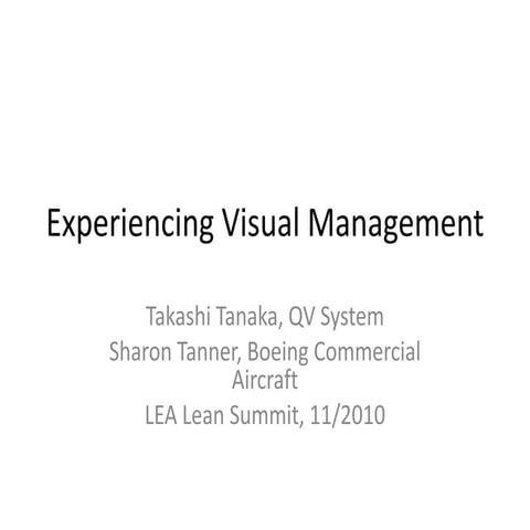 Experiencing lean visual management | PDF