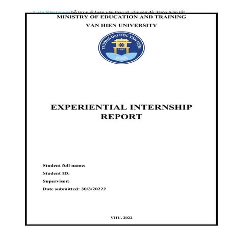 Luận văn group EXPERIENTIAL INTERNSHIP REPORT | PDF