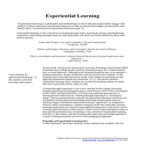 Experiential learning | PDF