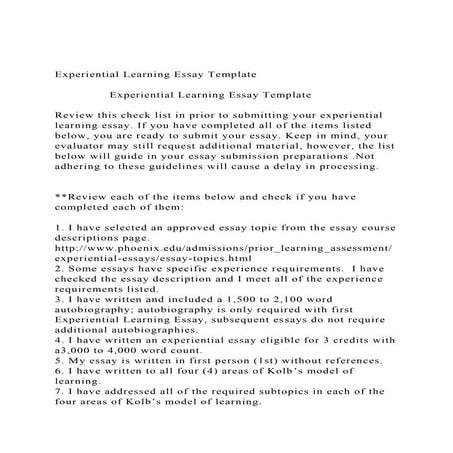 Experiential Learning Essay TemplateExperiential Learning .docx