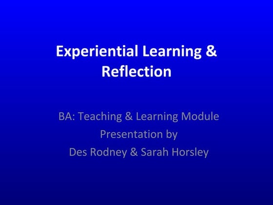 Experiential Learning Theory | PPT