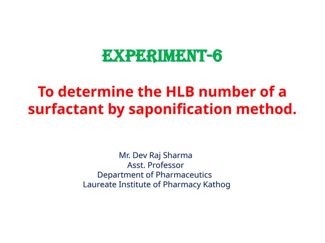 Determining HLB Value | PPTX