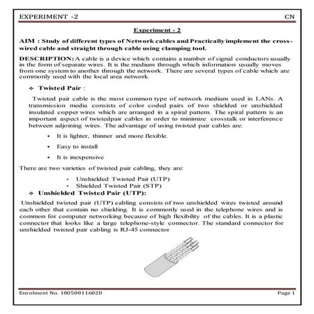 Different types of network cables | DOCX