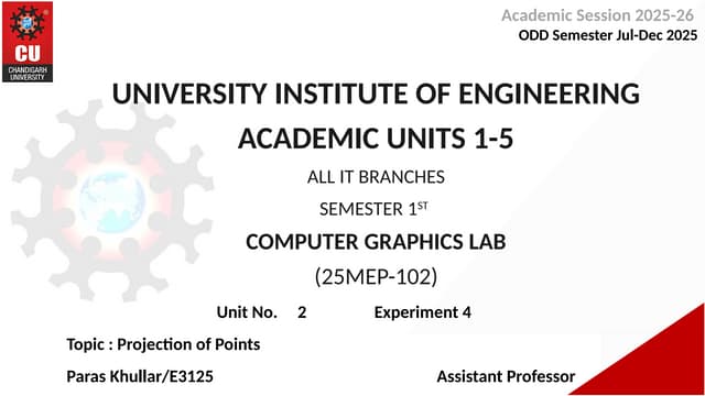 Unit ii projection of points | PDF