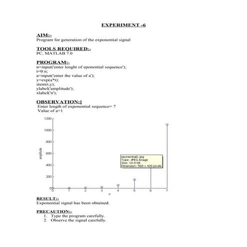 Experiment6matlab | PDF