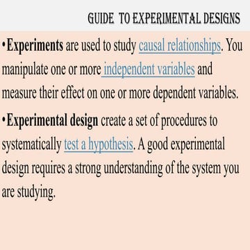 Experimental Design | PPT