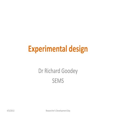 Experimental design | PPTX | Chemistry | Science