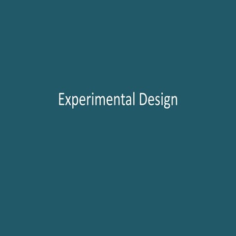 Experimental design | PPT