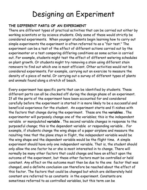 Scientific method controls and variables | PPT