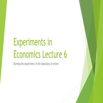 Basic elementat Experimental Economics Lecture | PPTX
